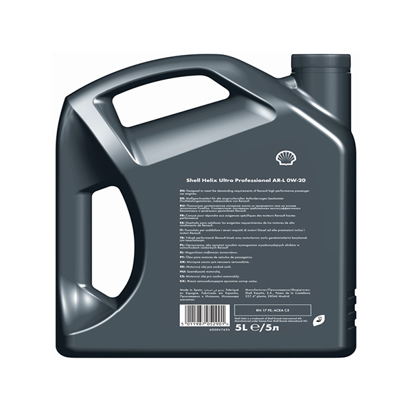 Shell Helix Ultra Professional AR-L Engine Oil - 0W-20 RN17 FE - 5Ltr ...