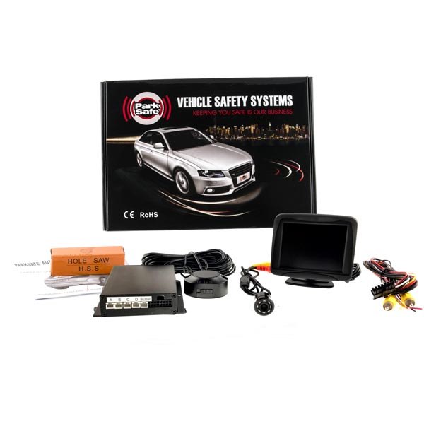 Park Safe 4pc Parking Sensor Kit With IR Camera & 4.3" Monitor (Rear ...