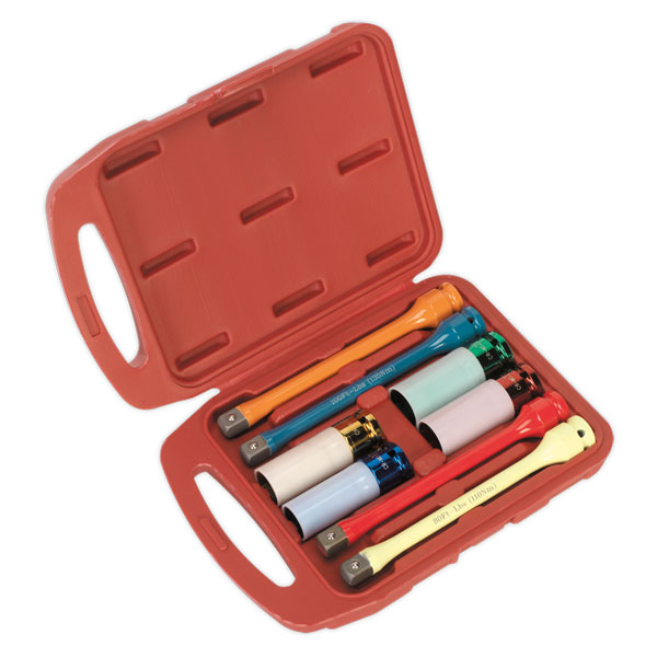 Sealey AK2243 Torque Stick & Aluminium Wheel Impact Socket Set 8pc 1/2 ...